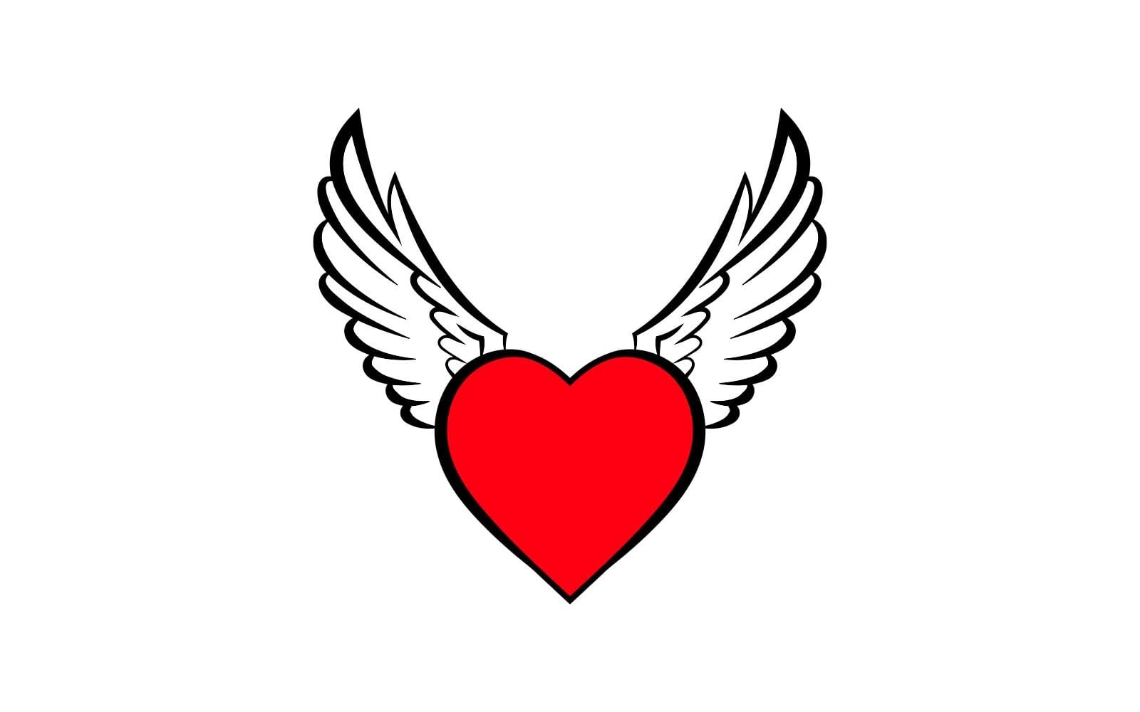 Creative Heart with Wings Logo Design - TemplateMonster