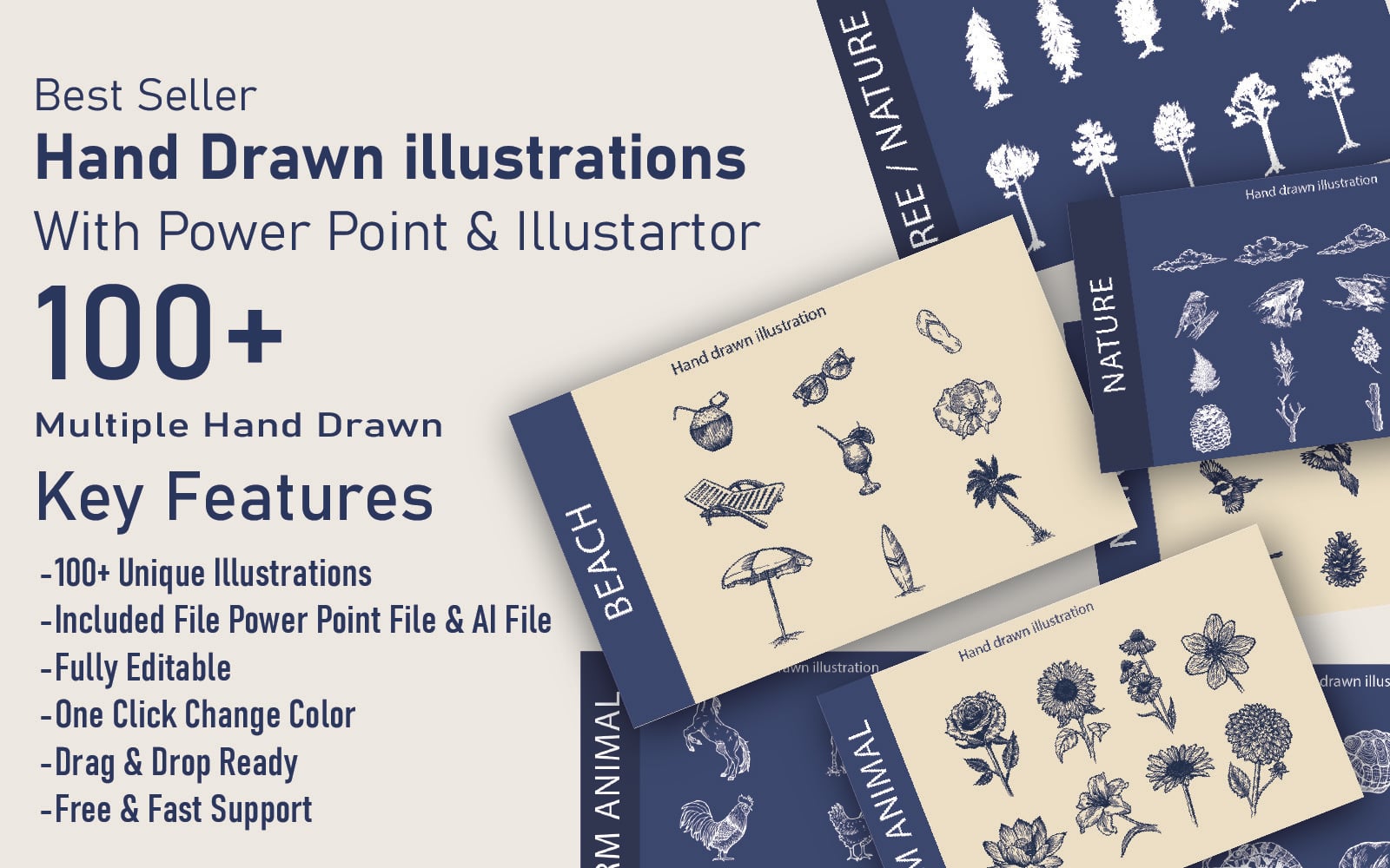 Free-Multipurpose Hand Drawn Power Point Templates