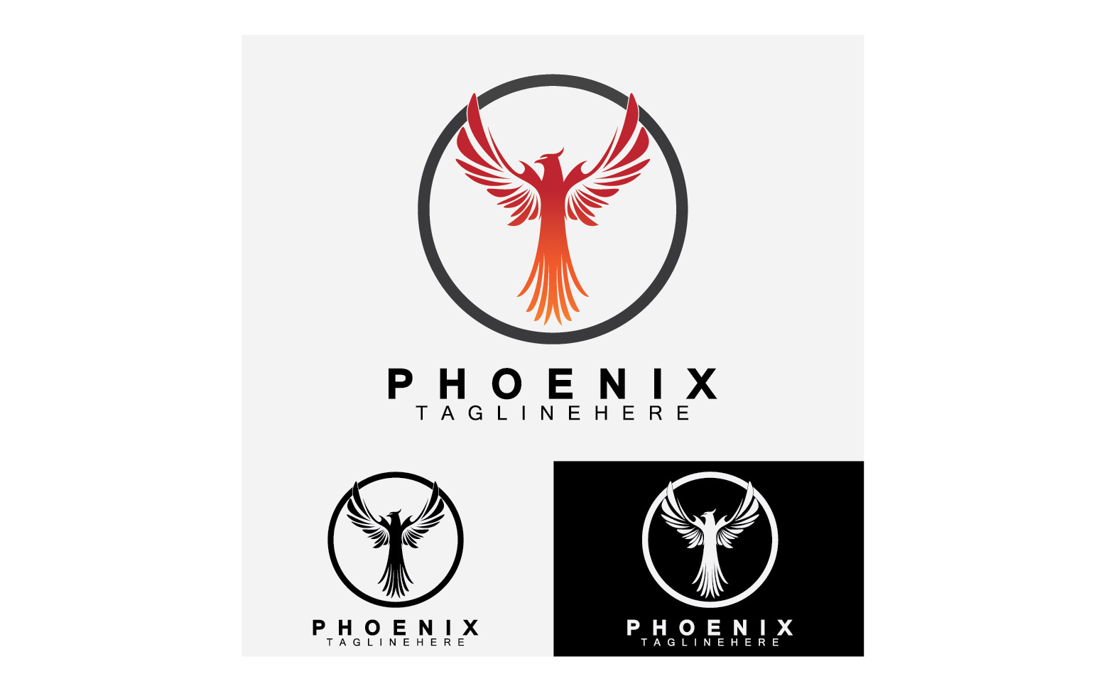Phoenix bird logo vector v10 #355145 - TemplateMonster