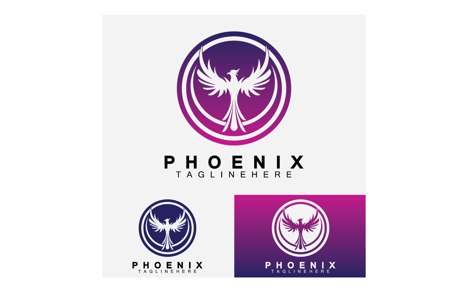 Phoenix bird logo vector v11 #355150 - TemplateMonster