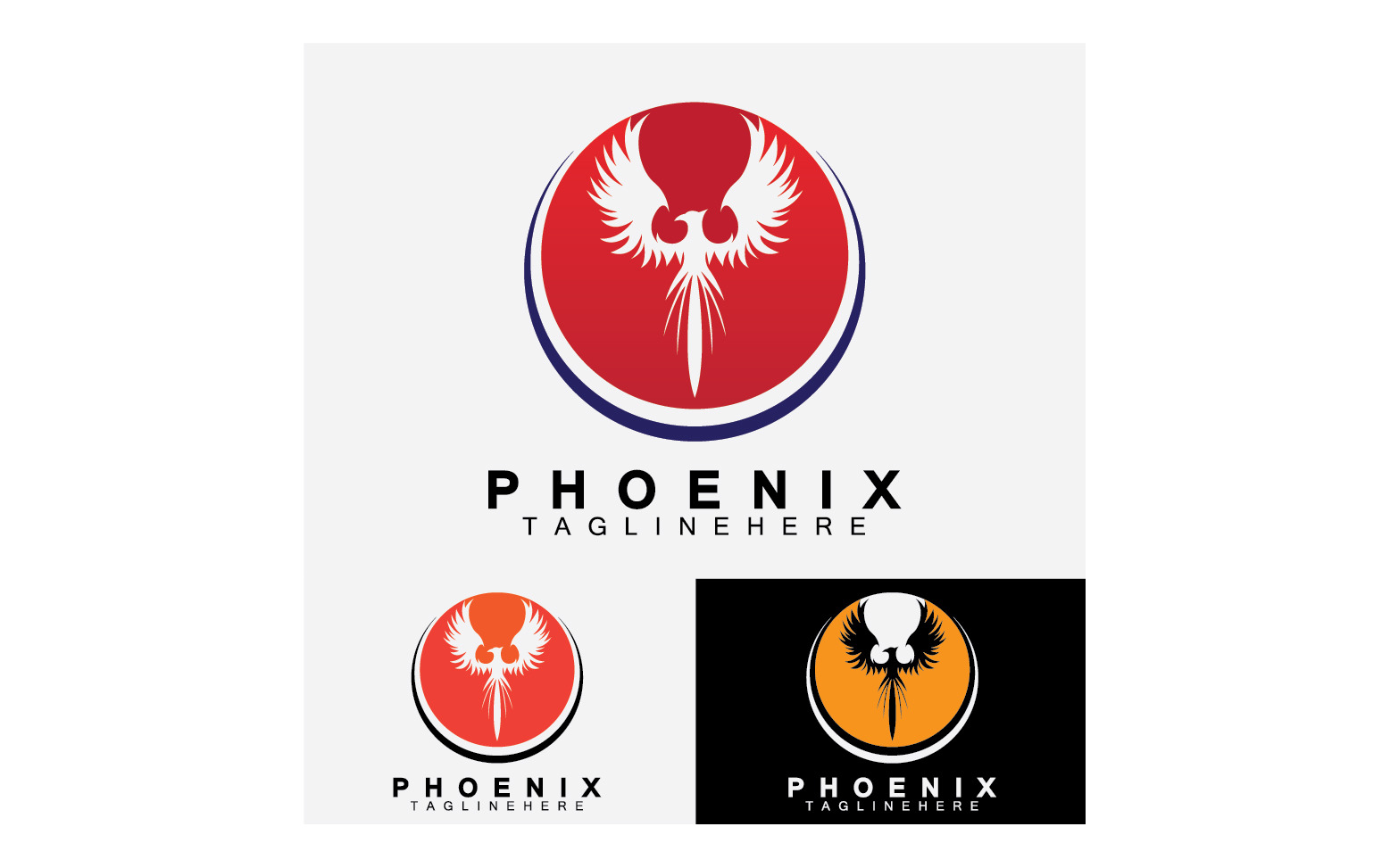 Phoenix bird logo vector v8 #355141 - TemplateMonster