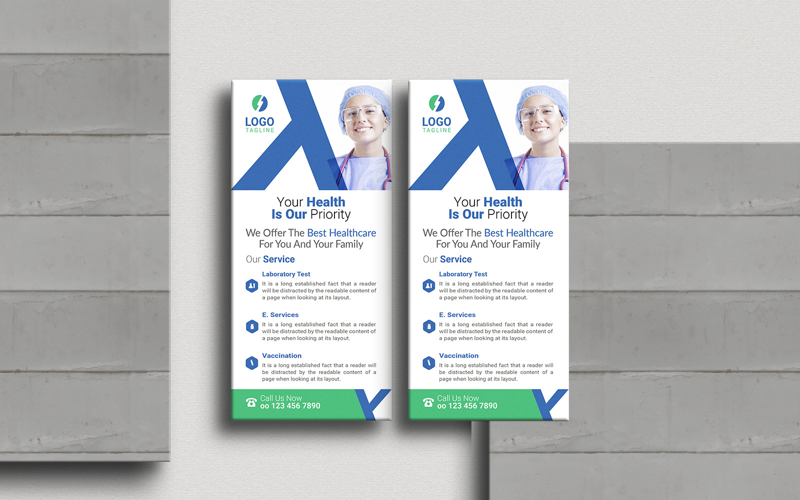Clean Medical Rack Card Design Template - TemplateMonster