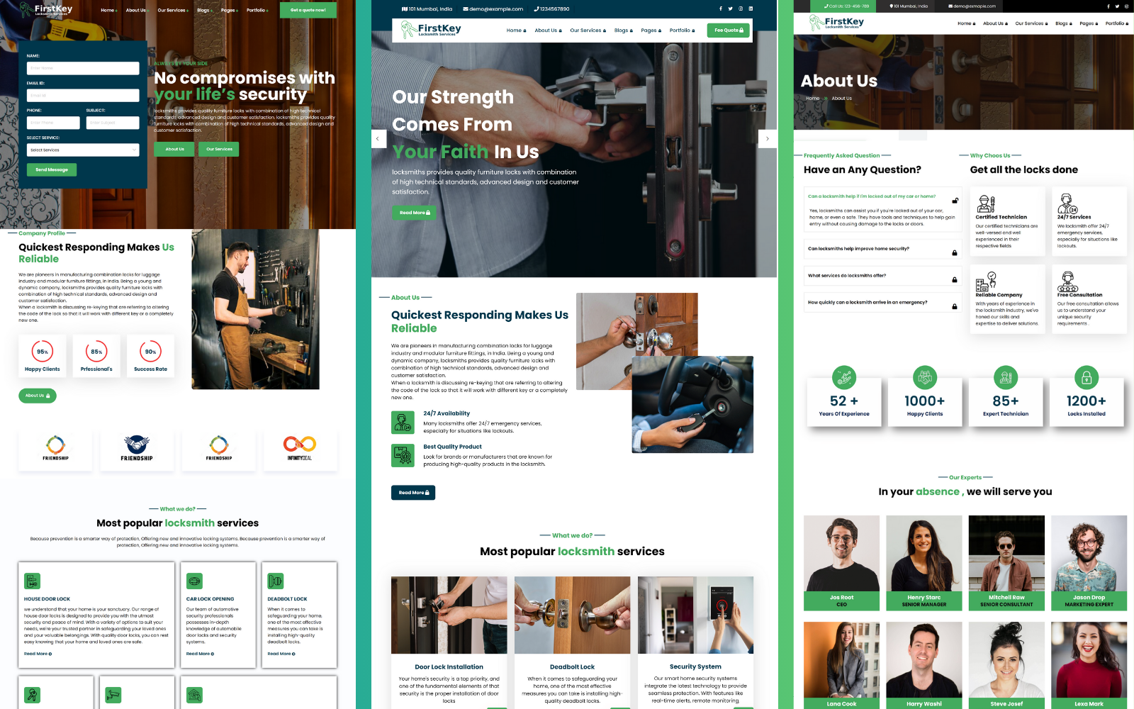 FirstKey - Locksmith Service HTML Template - TemplateMonster