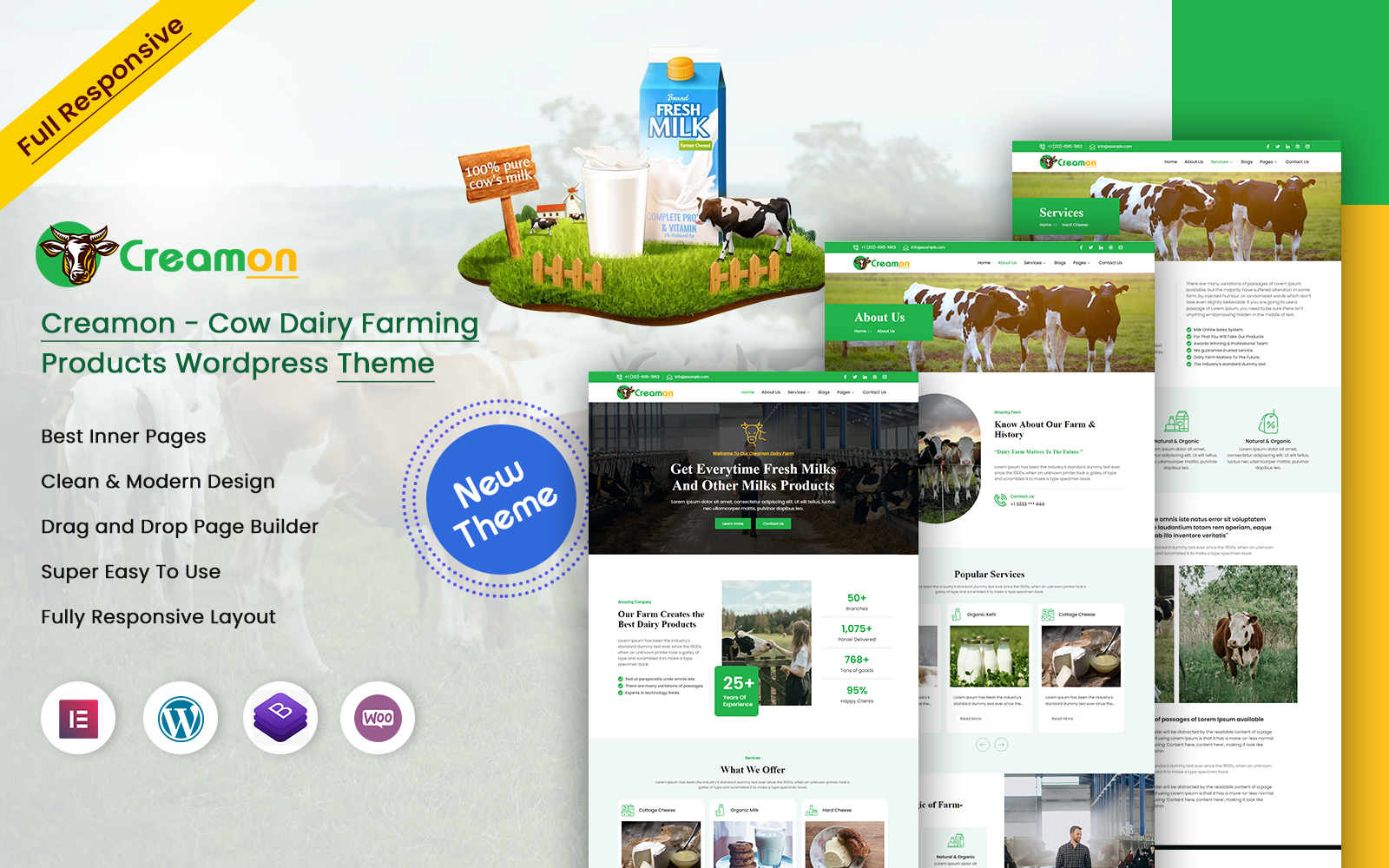 Creamon - Cow Dairy Farming WordPress Theme - TemplateMonster