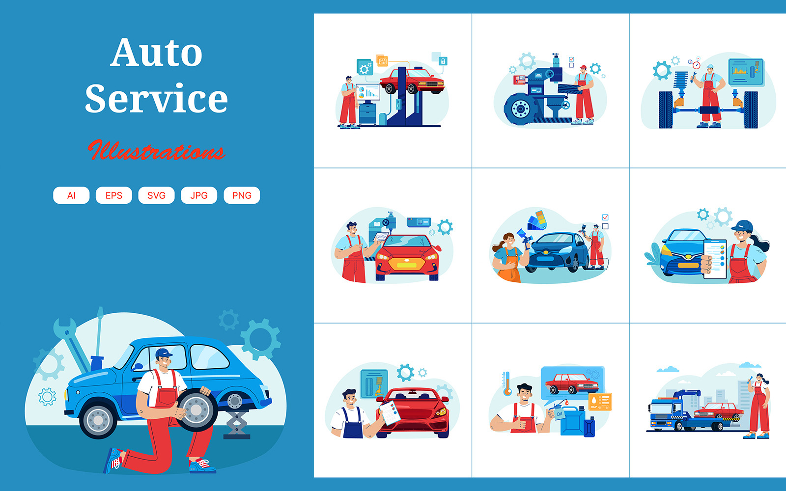 M475_ Car Service Illustration Pack #357714 - TemplateMonster