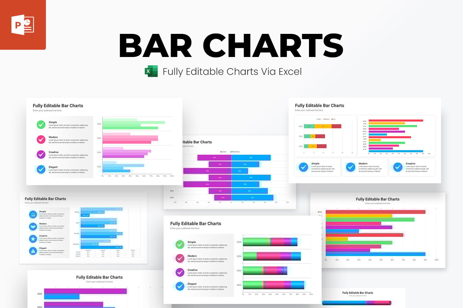 Bar Charts PowerPoint Presentation Template - TemplateMonster