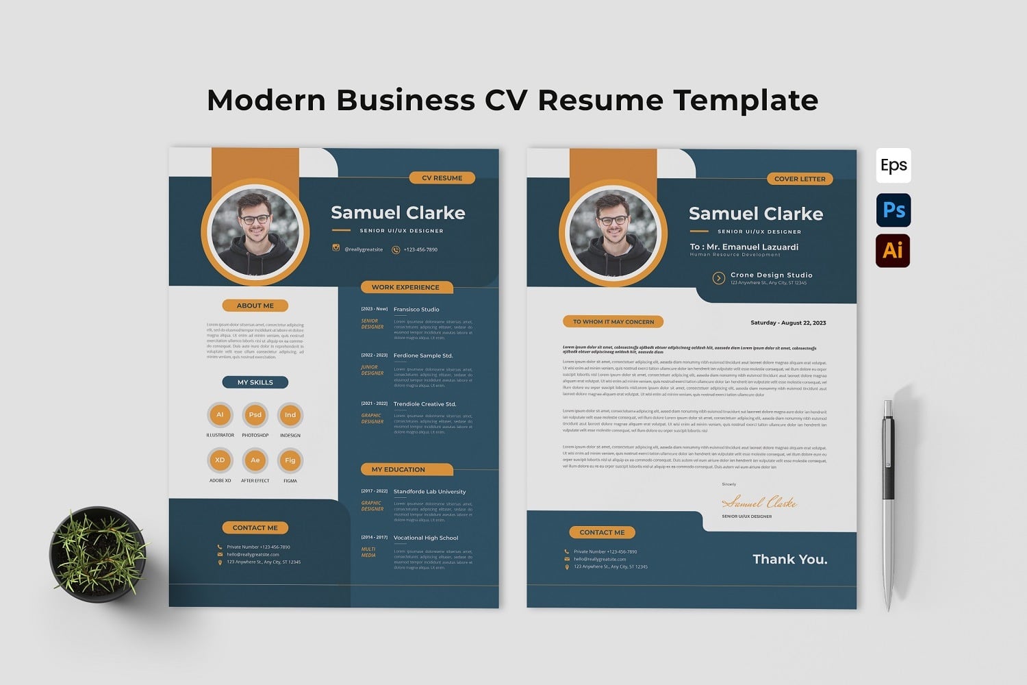 Modern Business Resume Template #358043 - TemplateMonster