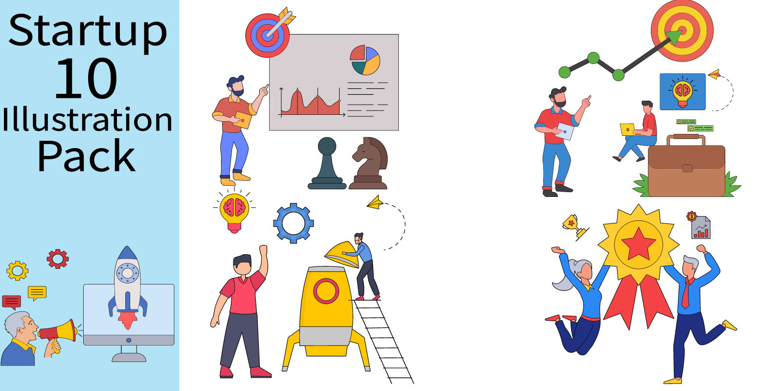 Startup Illustration vector pack #358093 - TemplateMonster