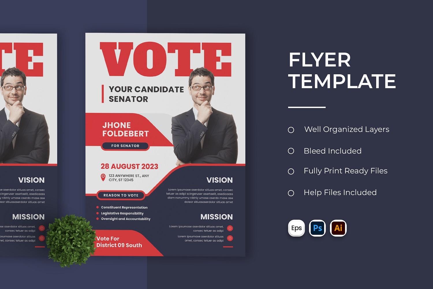 Vote Senator Flyer Template #358050 - TemplateMonster