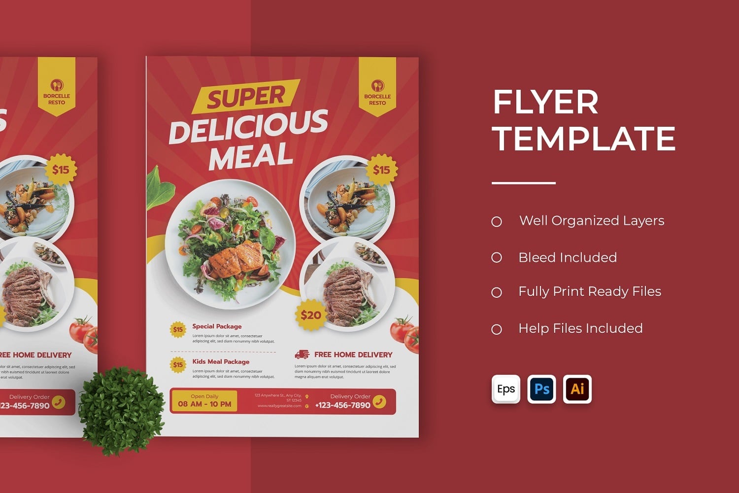 Delicious Meal Flyer Template #358134 - TemplateMonster