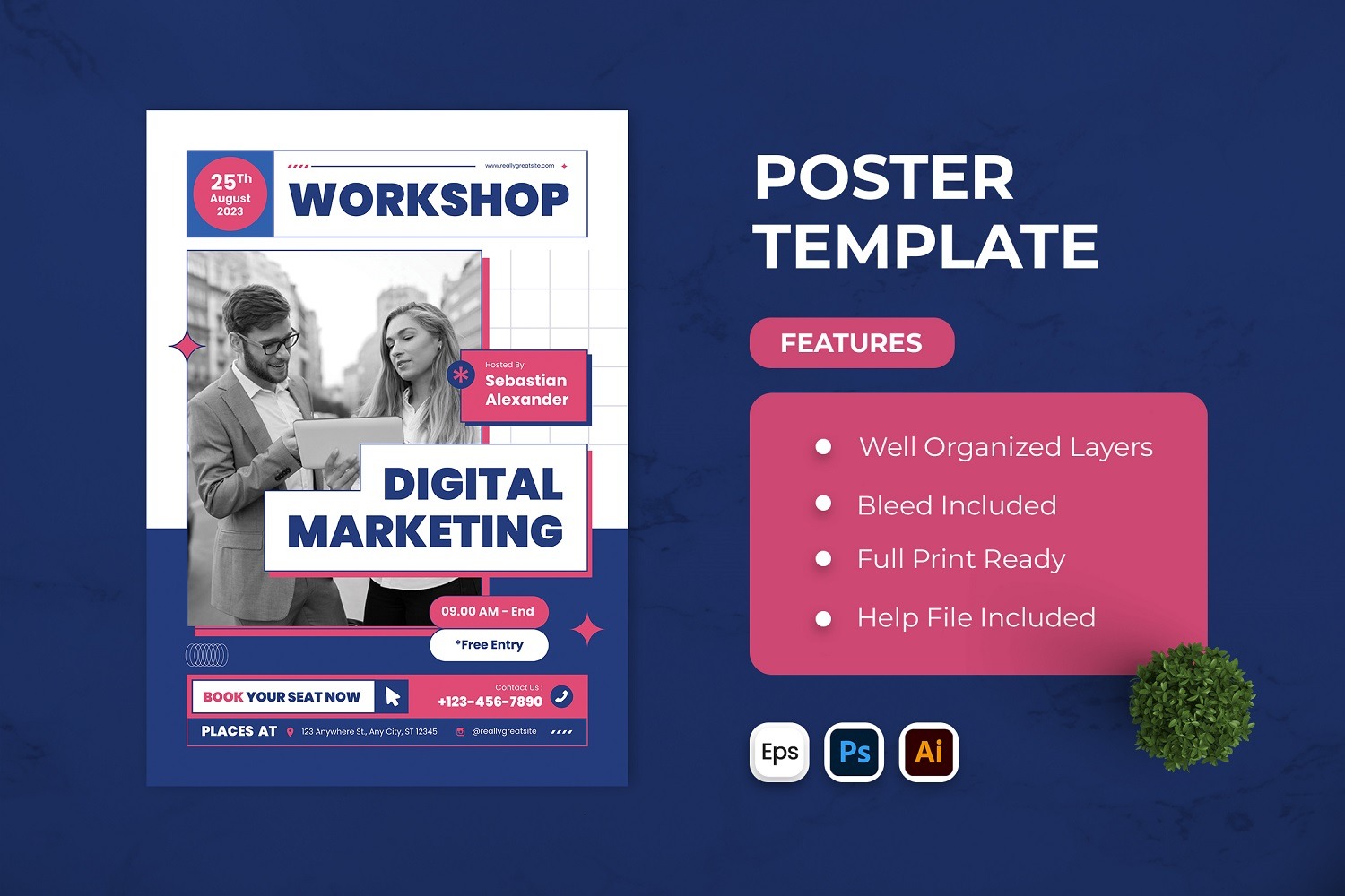 Digital Workshop Poster Template #358160 - TemplateMonster