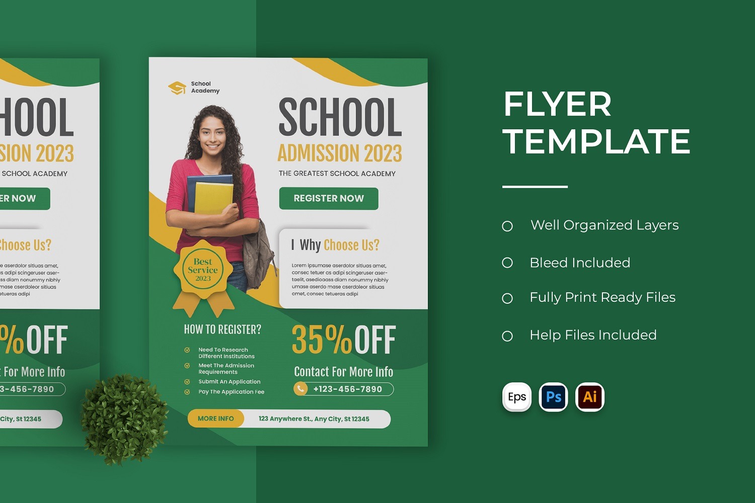 Education College Flyer Template #358126 - TemplateMonster