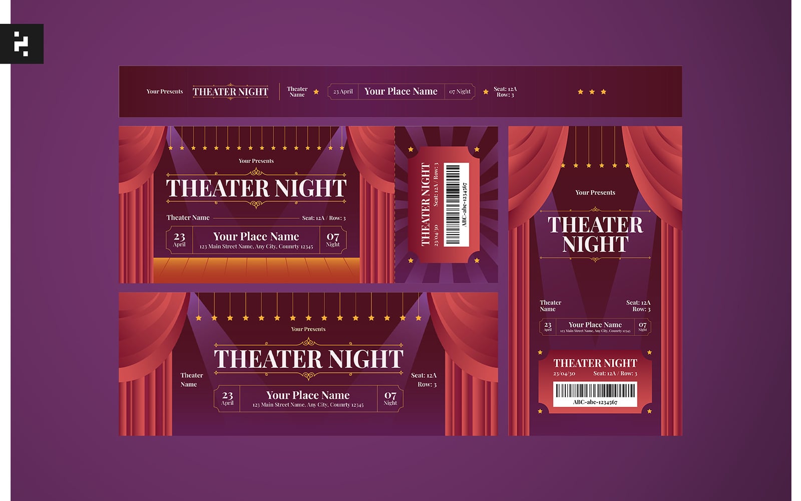 Creative Theater Ticket Template #358468 - TemplateMonster
