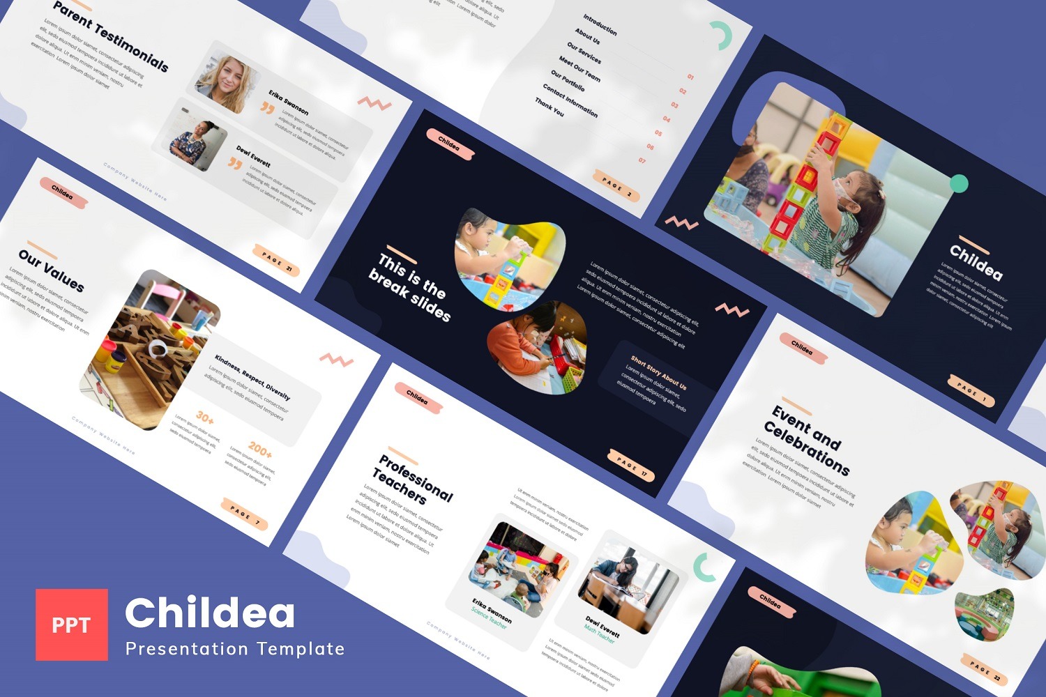 Childea — Kindergarten Powerpoint Template - TemplateMonster