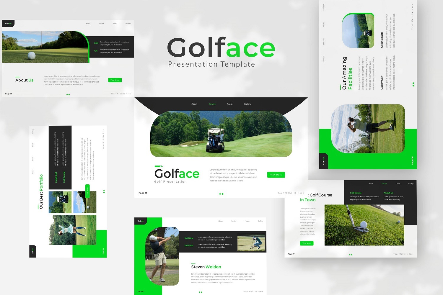 Golface — Golf Powerpoint Template #358900 - TemplateMonster