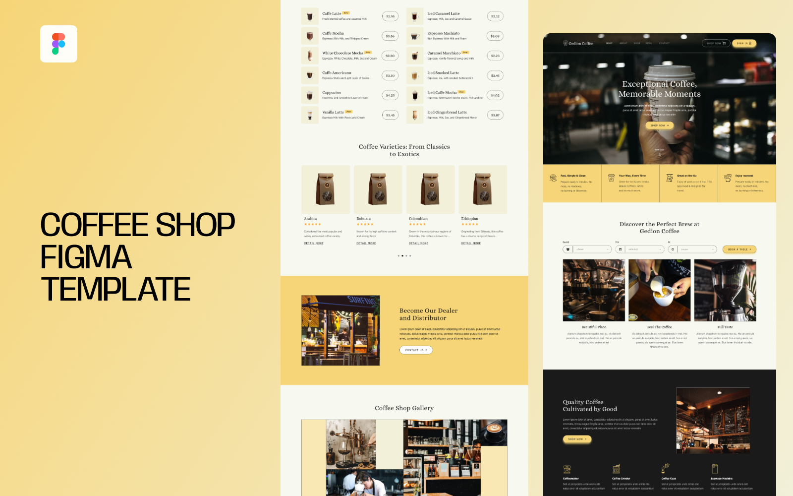 Coffee Shop Figma Template #359188 - TemplateMonster