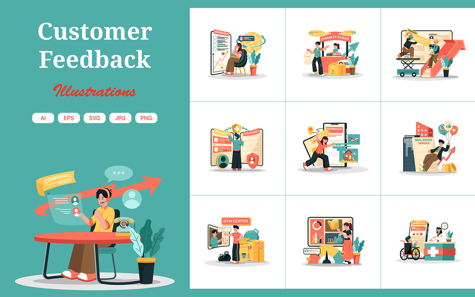 M730_ Customer Feedback Illustration Pack 1 - TemplateMonster
