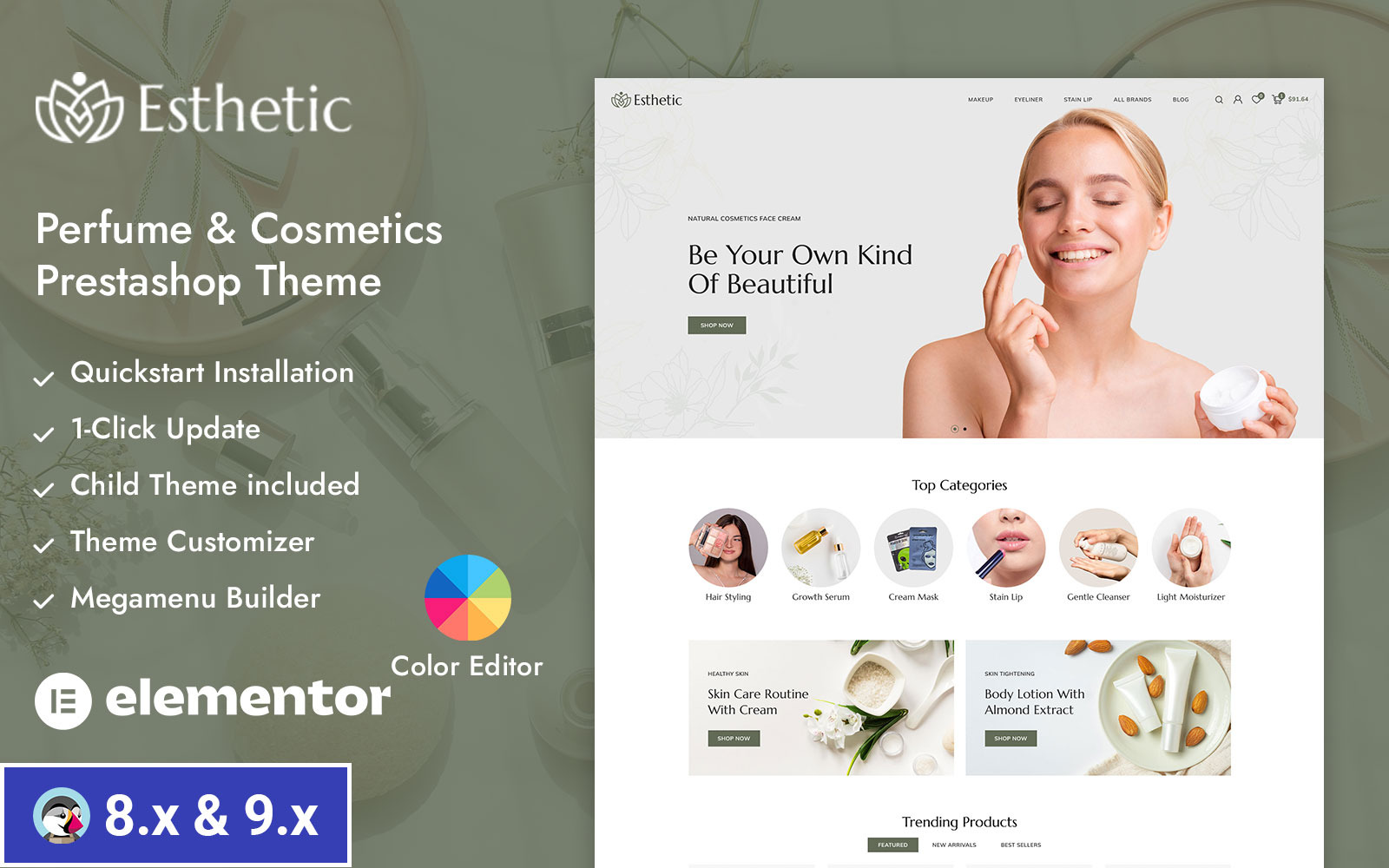 Esthetic - Beauty Salon & Cosmetics Store Prestashop Responsive Theme