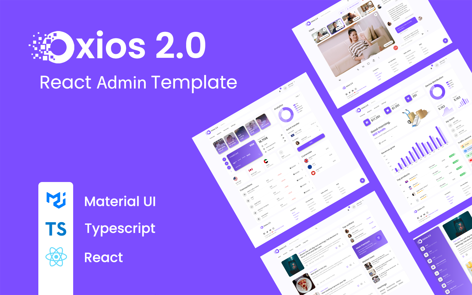 Oxios 2.0 - Next Generation React Template - TemplateMonster