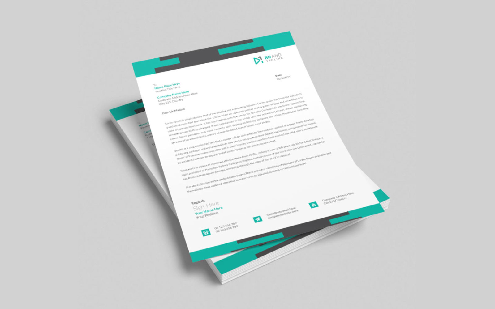 Advertising agency letterhead template - TemplateMonster