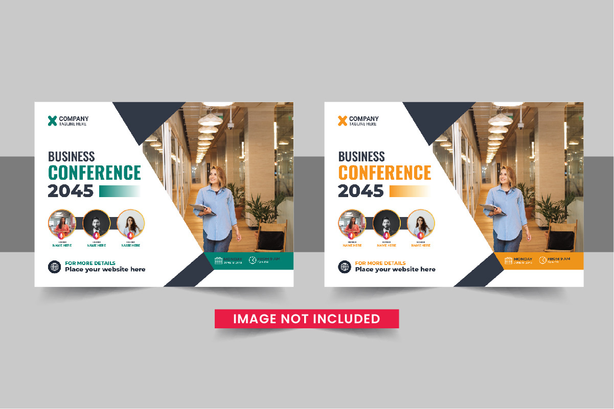 Horizontal Conference flyer or Horizontal flyer design template layout