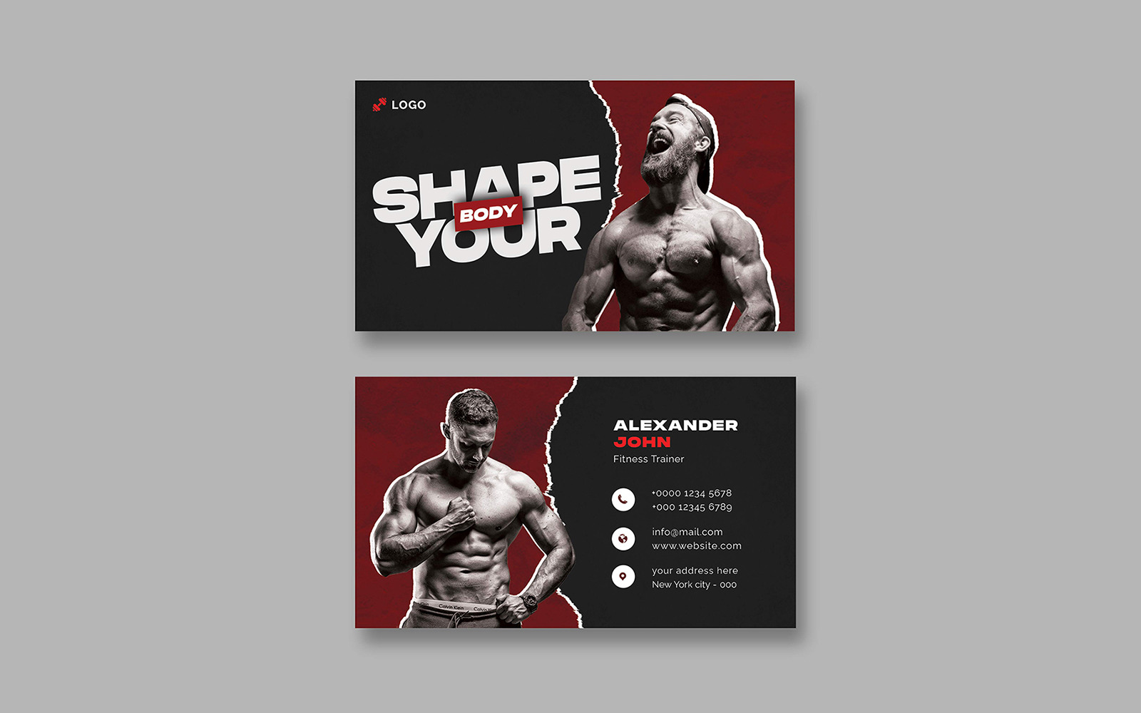 Sports Gym Business Card Design Template - TemplateMonster