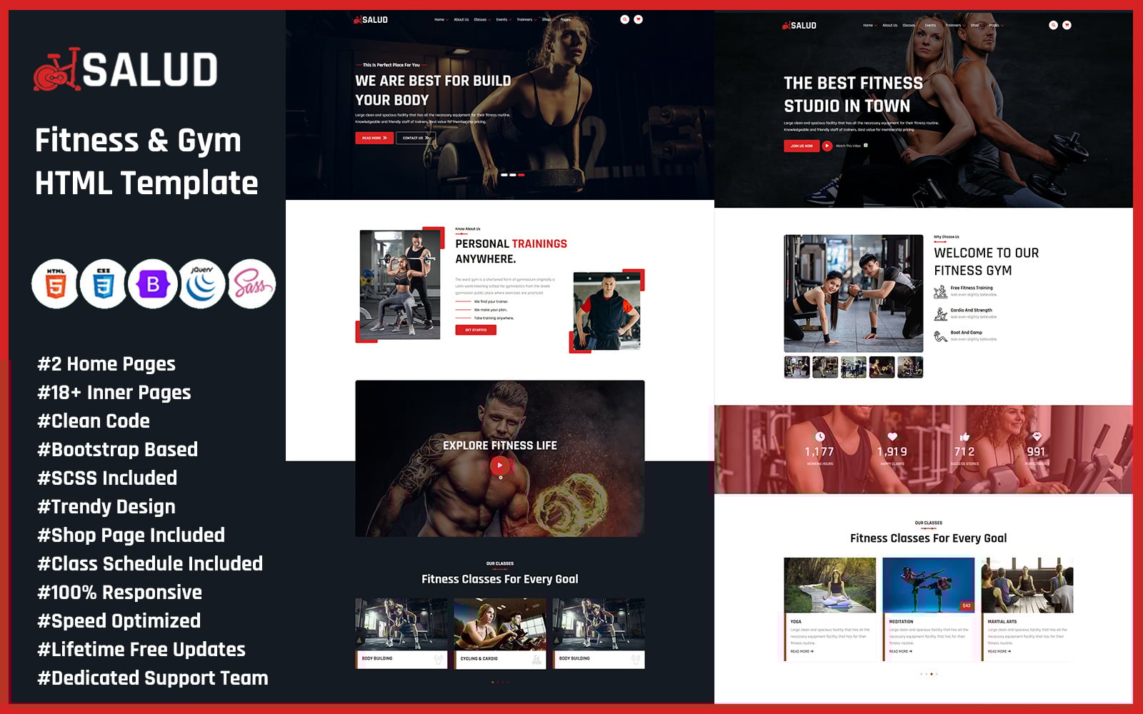 Salud - Fitness & Gym HTML Template - TemplateMonster