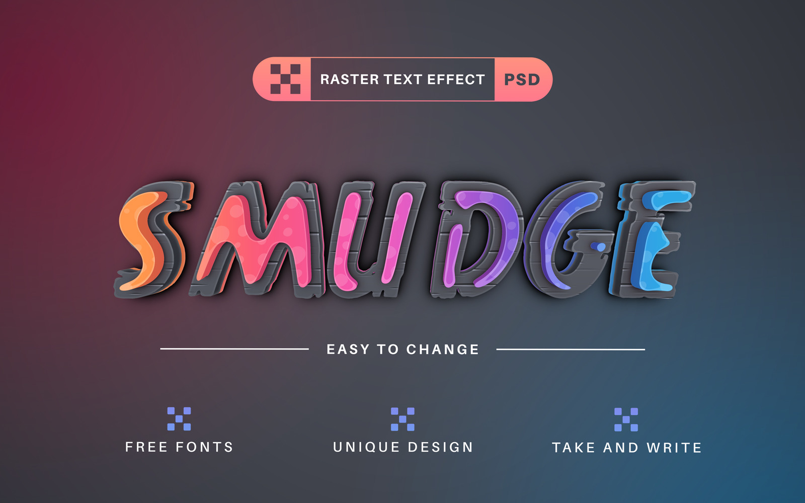 Smudge - Editable Text Effect, Font Style - TemplateMonster