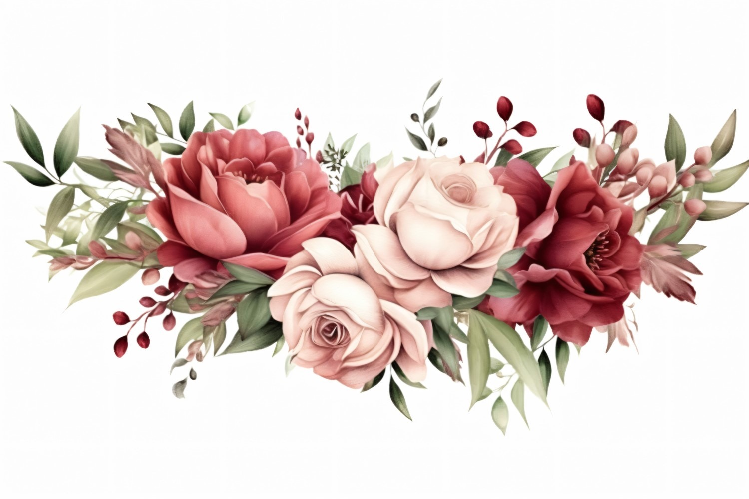 Watercolor floral wreath Background 284 - TemplateMonster