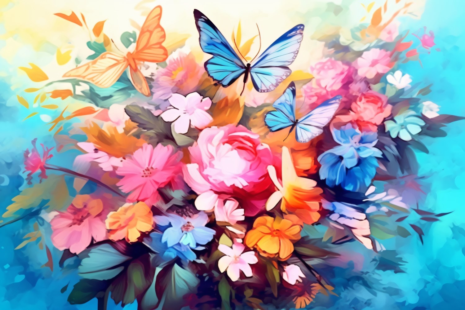 Watercolor flowers Background 316 #363458 - TemplateMonster