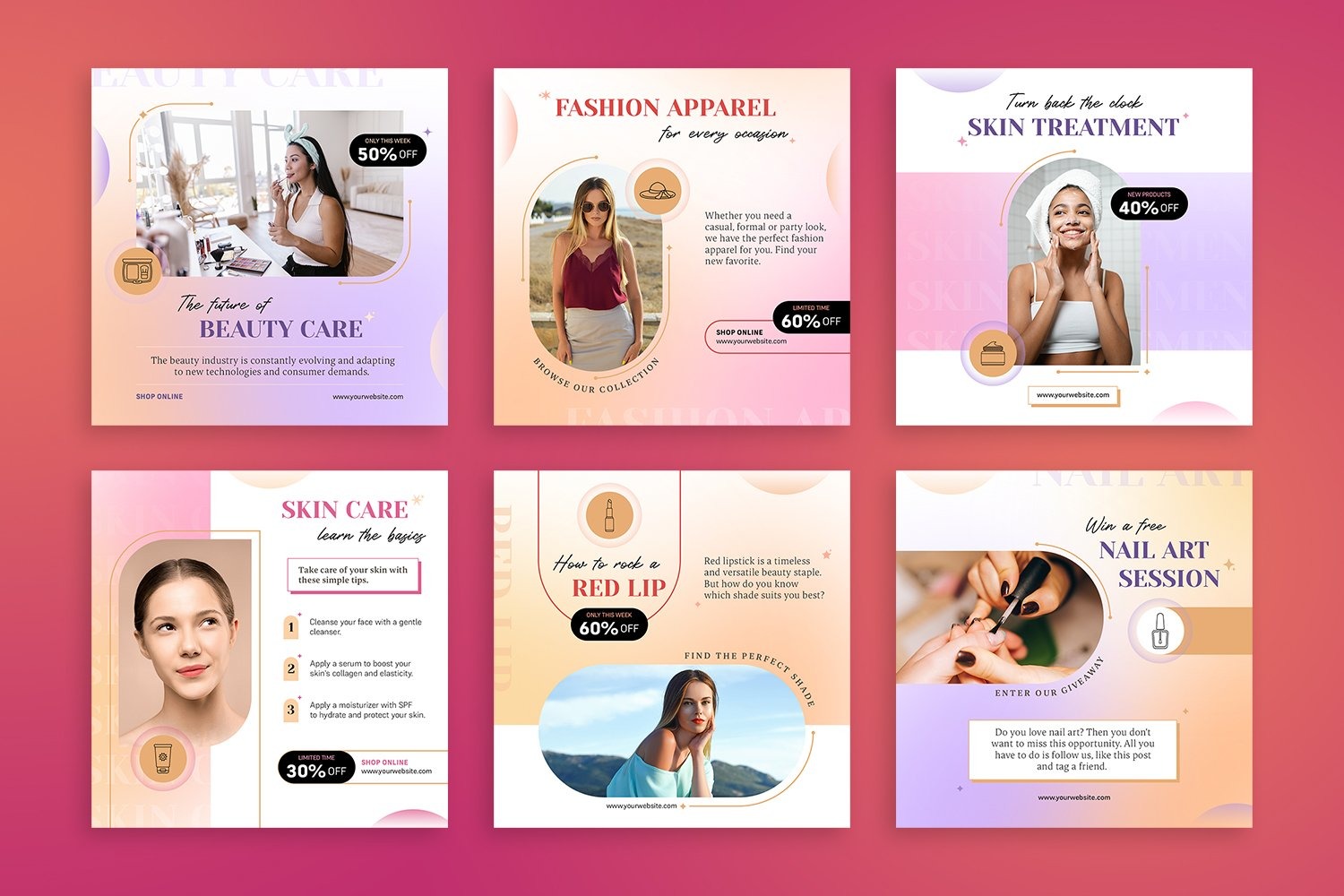 Beauty Care Banner Templates #364216 - TemplateMonster