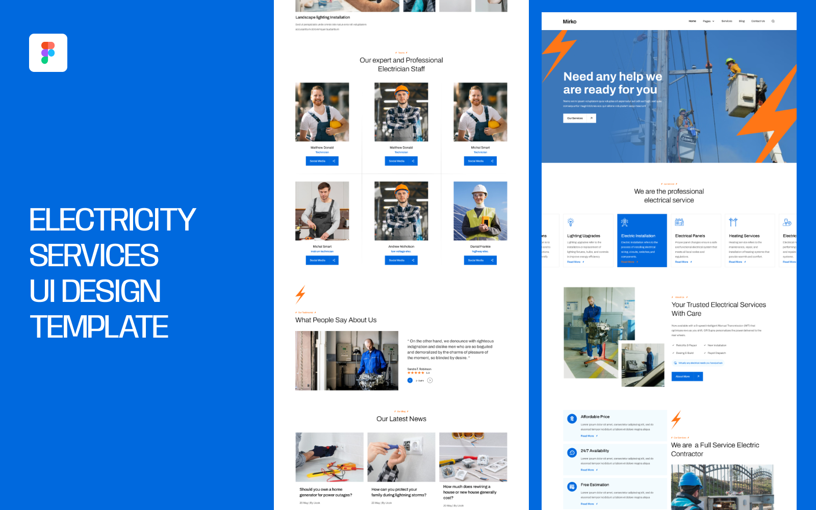 Electricity Services UI Design Template - TemplateMonster