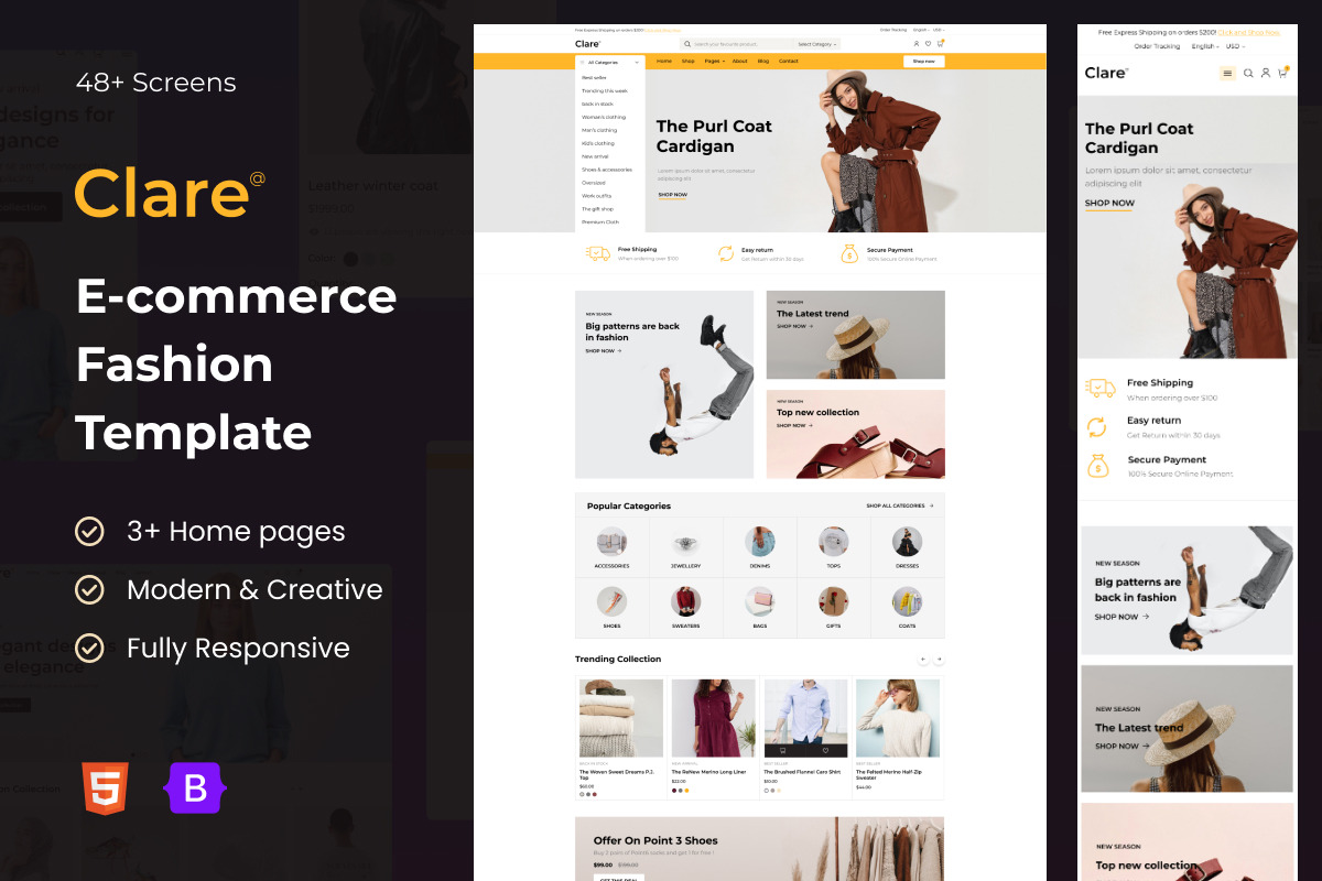 Modern Clare - eCommerce Website Template - TemplateMonster