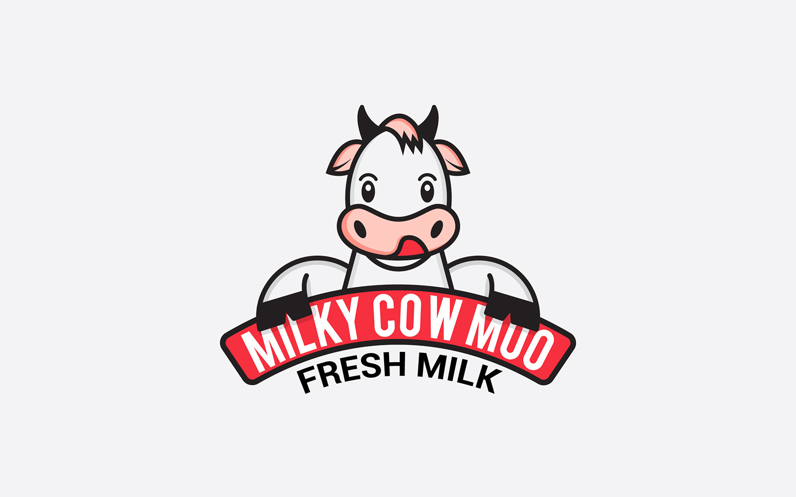Milky Cow Moo Logo Design Template #366666 - TemplateMonster