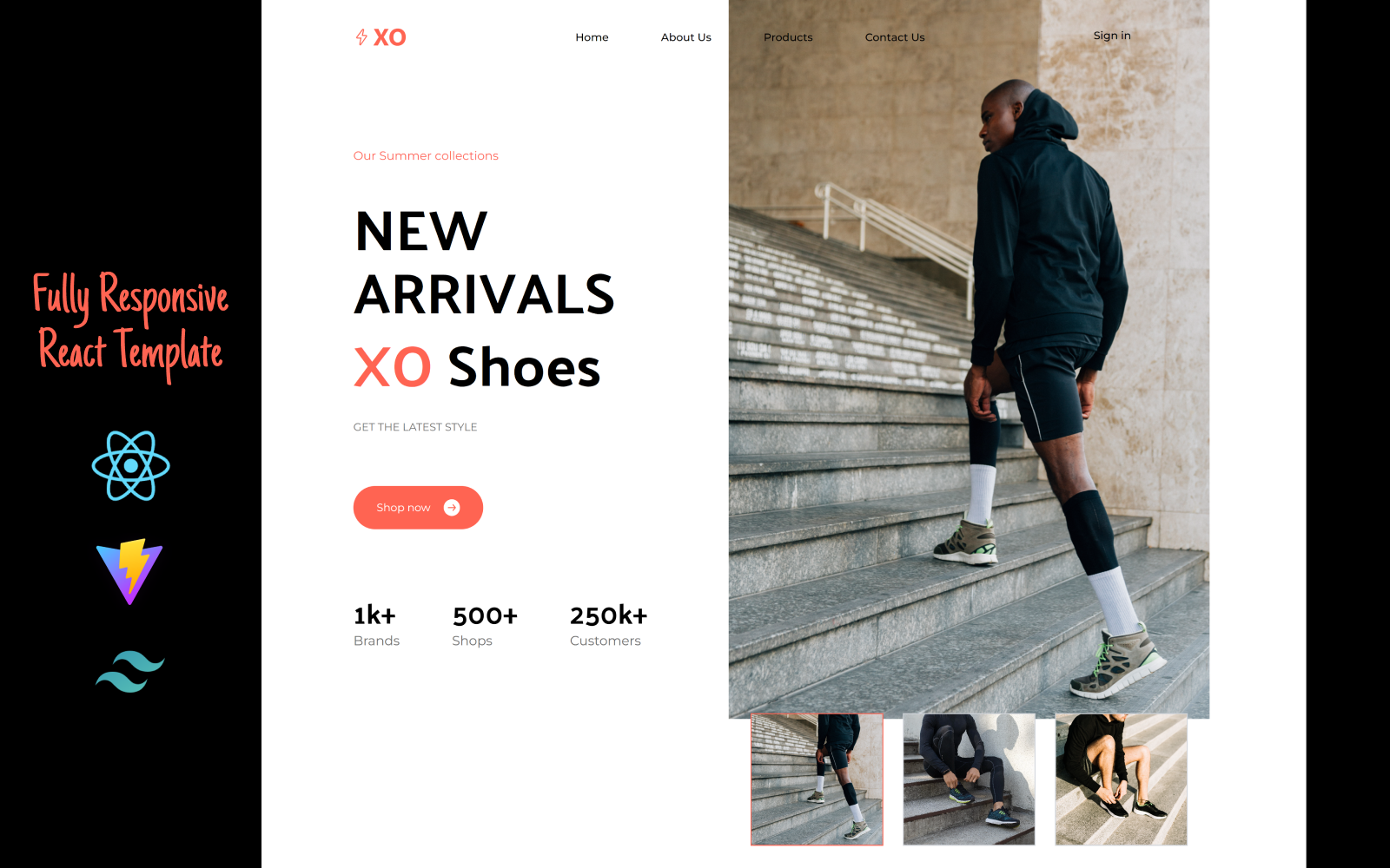 XO - Responsive React Footwear Fashion Landing Page