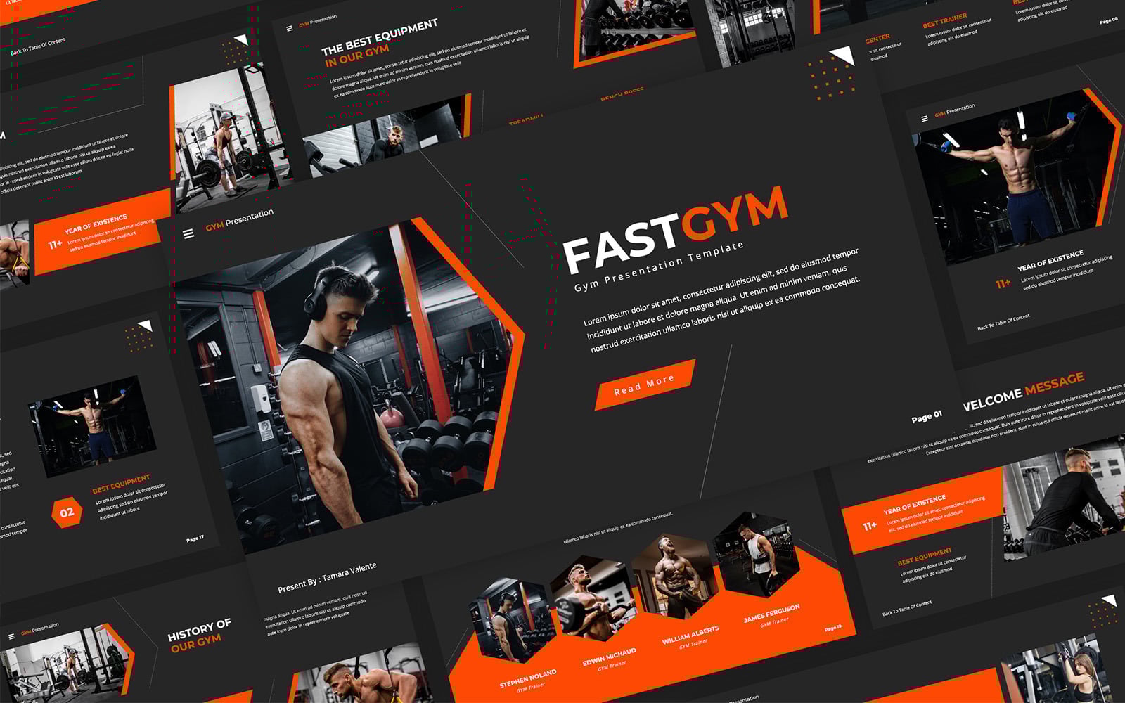 Fastgym - Gym PowerPoint Template #366997 - TemplateMonster