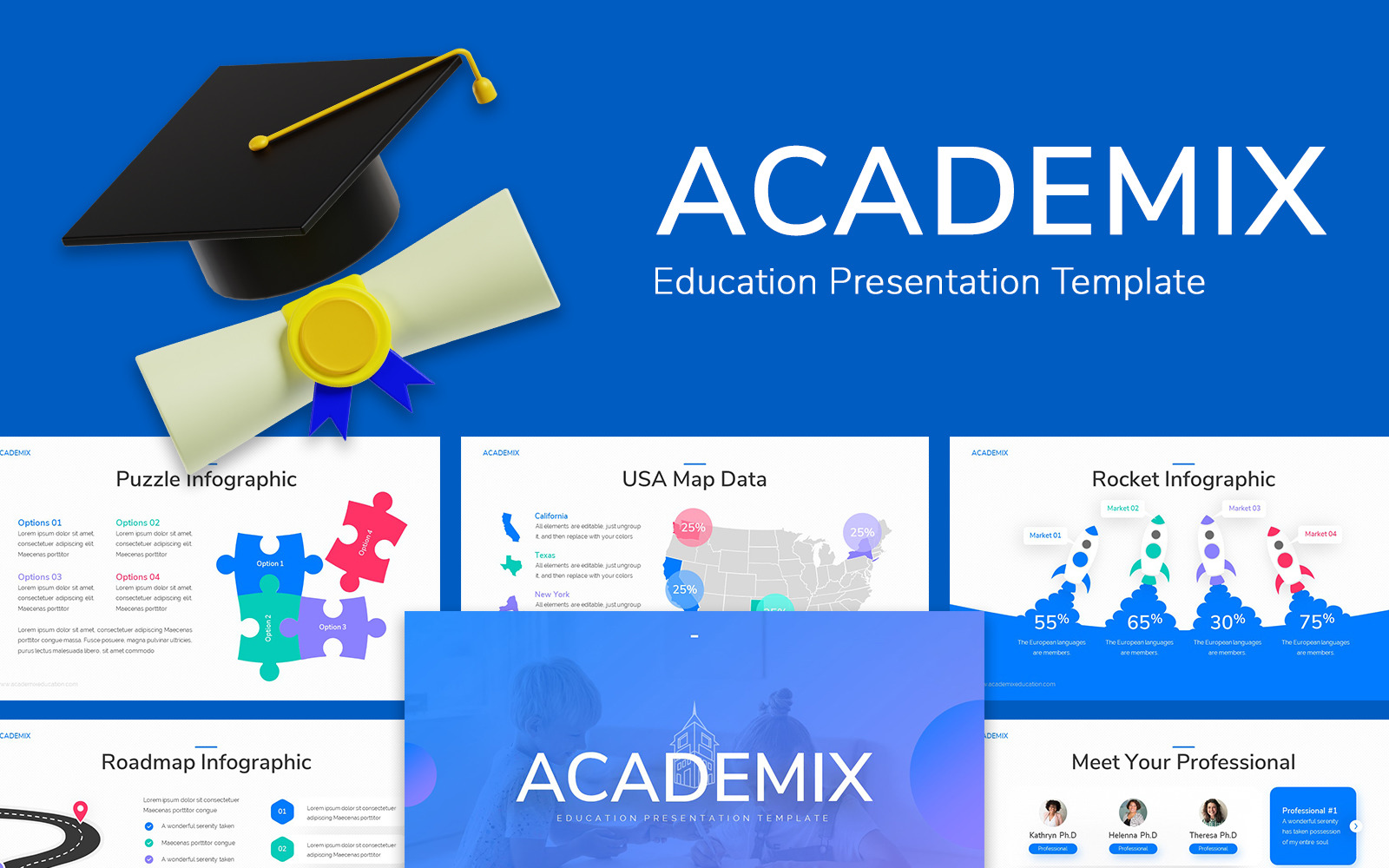 Academix Education PowerPoint Template - TemplateMonster