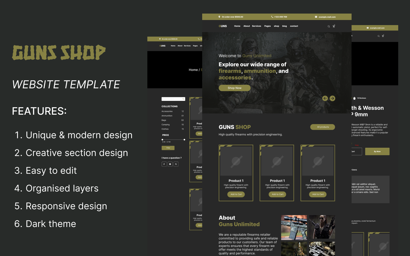 Guns Shop - Figma UI Design #368808 - TemplateMonster