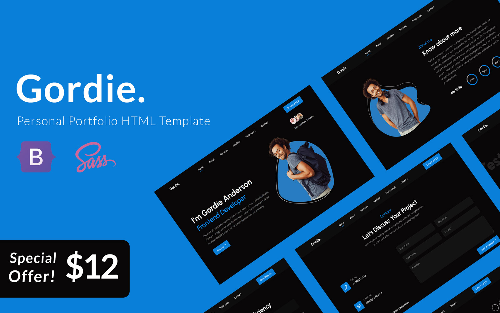 Gordie - Personal Portfolio HTML5 Template - TemplateMonster