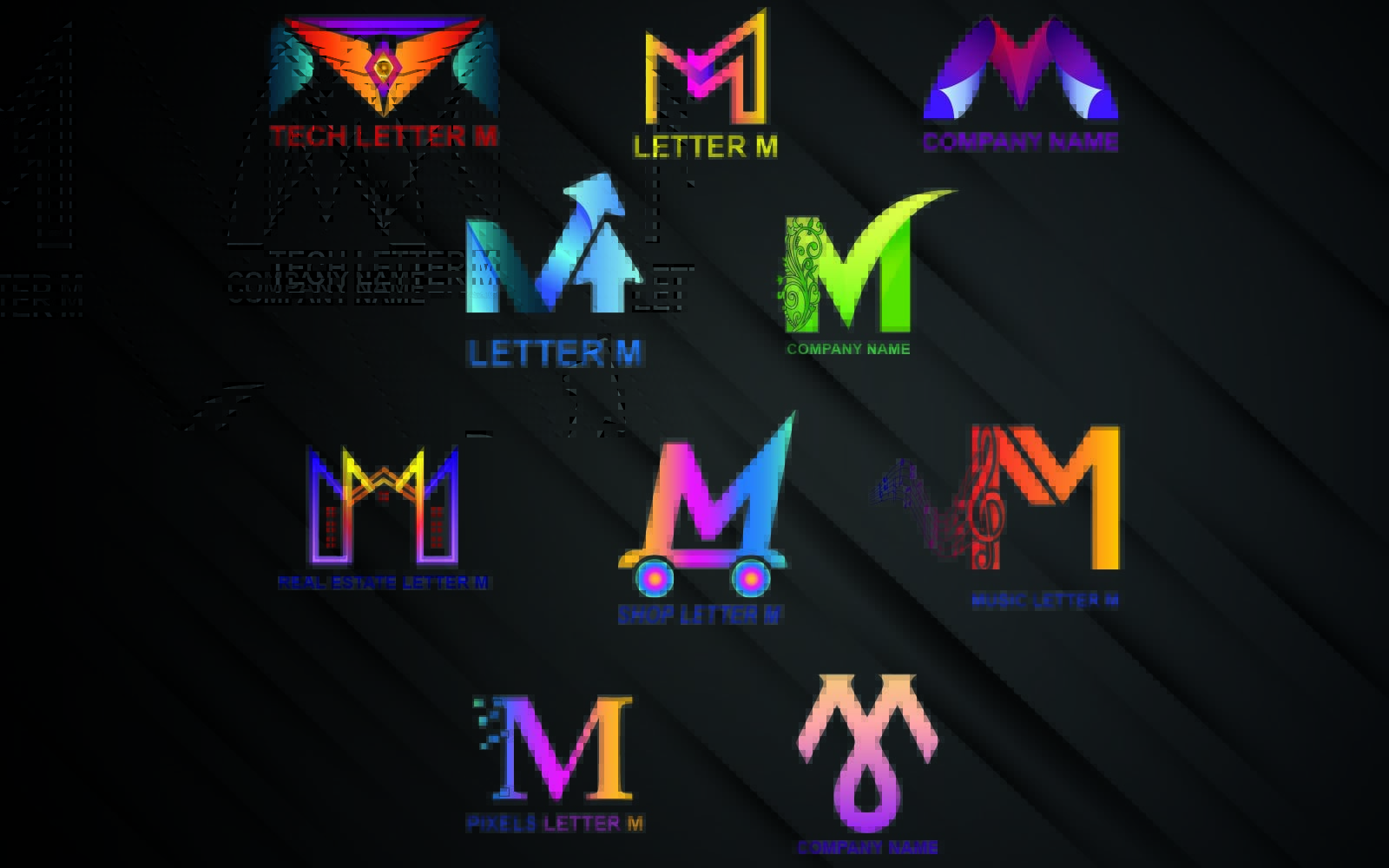 Letter M Logo Template For All Companies And Brands