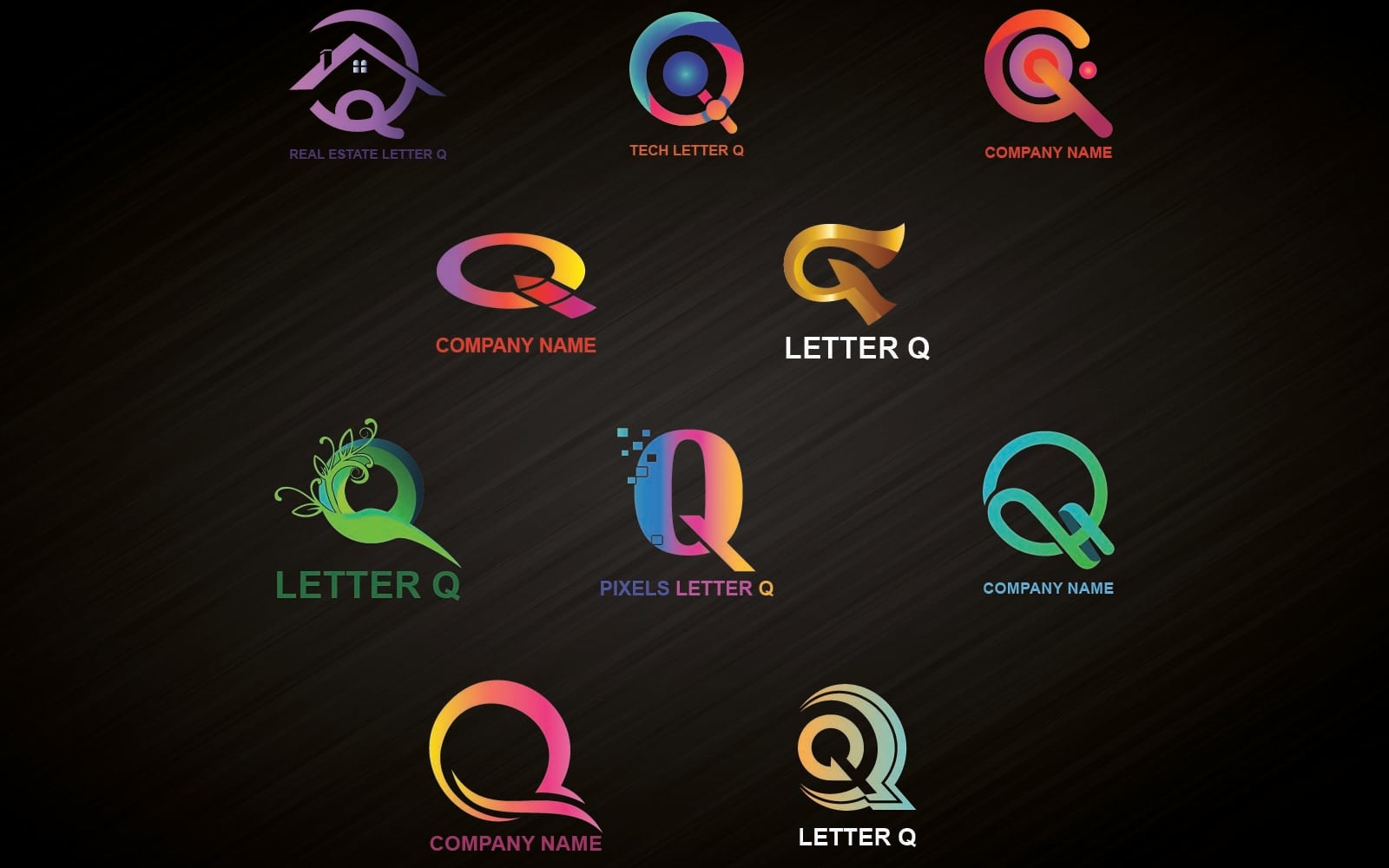 Letter Q Logo Template For All Companies And Brands