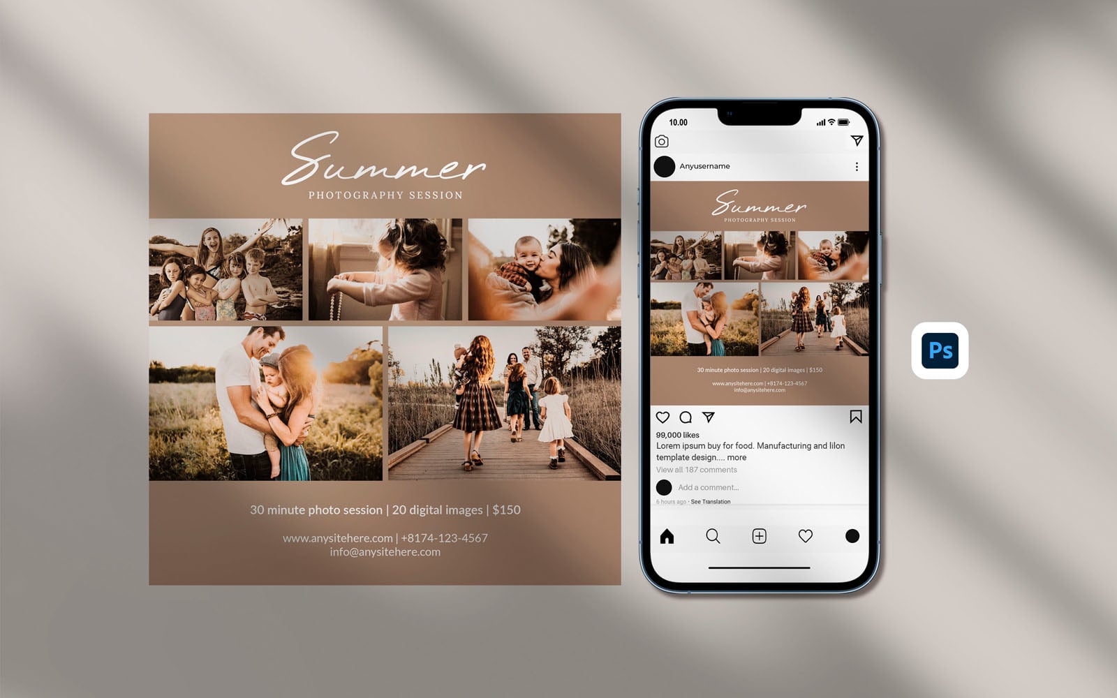 Editable Family Photo Template #370577 - TemplateMonster