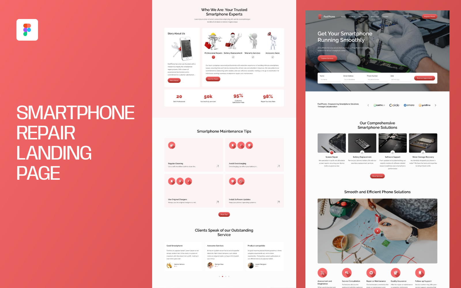 Smartphone Repair Landing Page #370775 - TemplateMonster