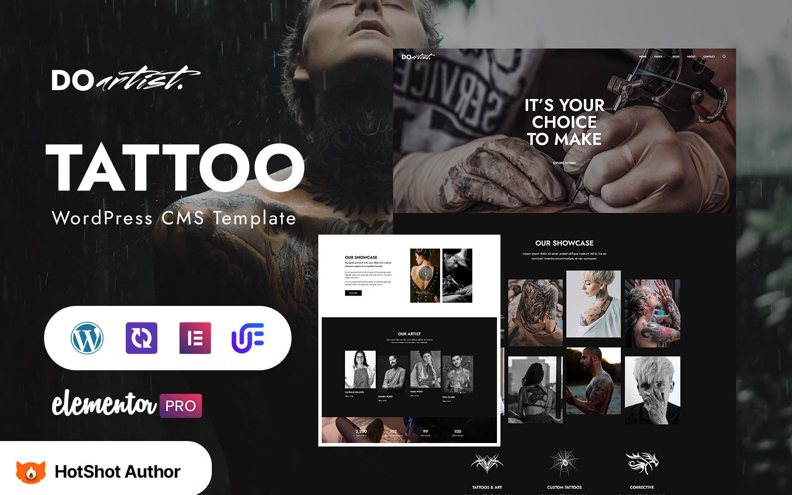 Doartist - Tattoos Artist WordPress Elementor Theme
