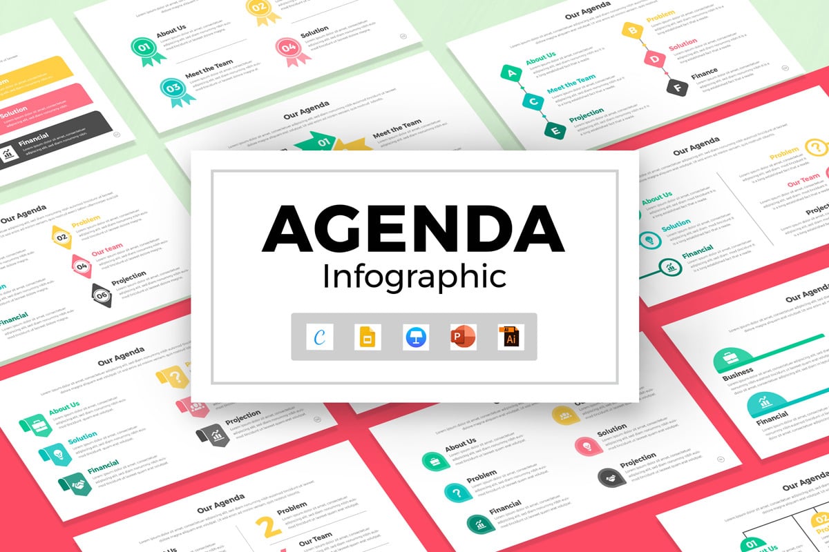 Agenda Infographic Design #372865 - TemplateMonster