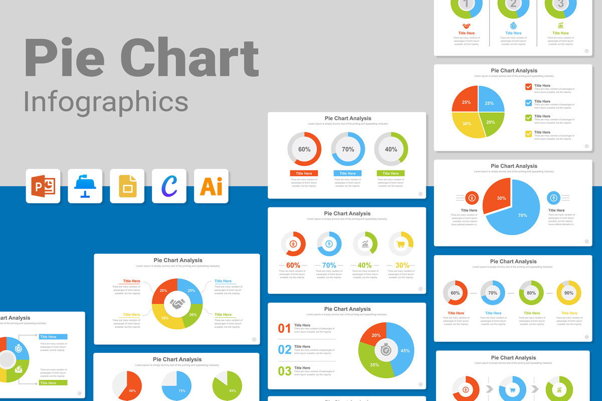 Modern Infographic Pie Chart Template - TemplateMonster