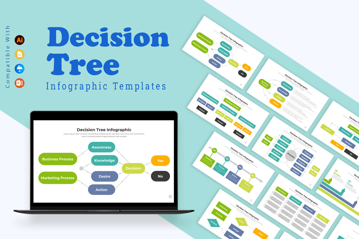Decision Tree infographic Design Template Layout