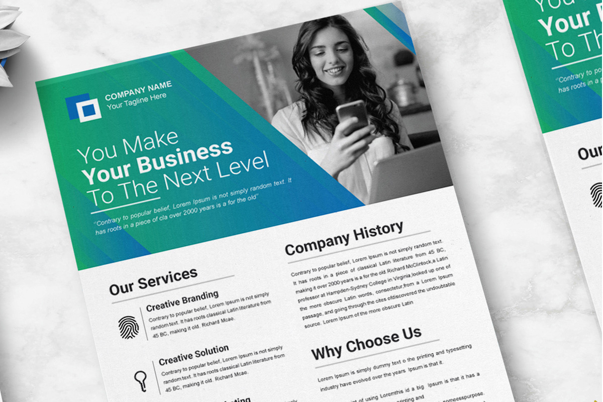 Simple Business Flyers Template Layout - TemplateMonster