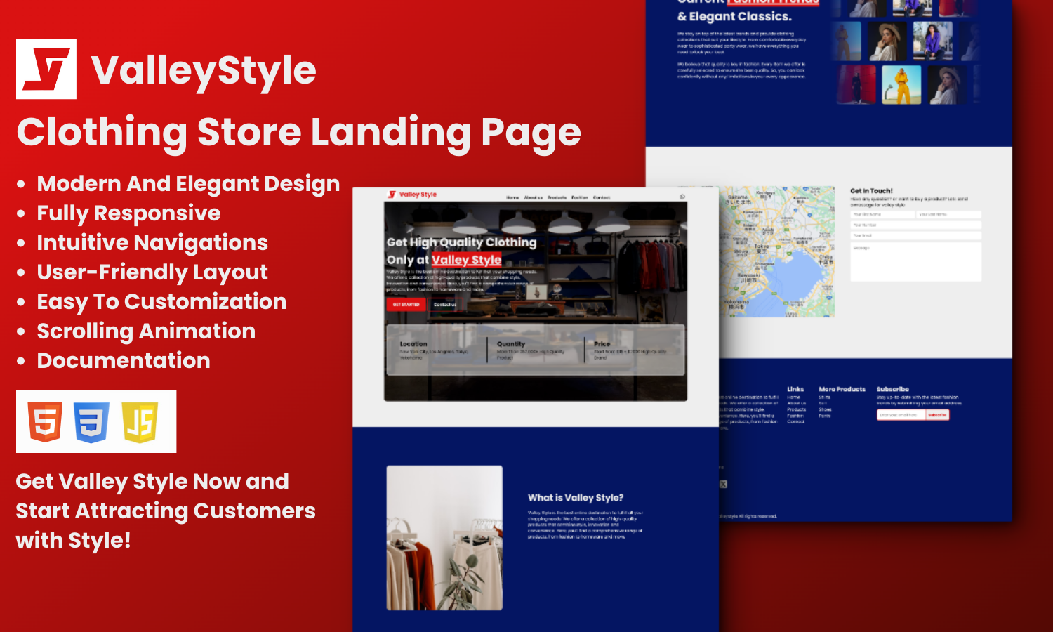 Valleystyle - Clothing Store Landing Page - TemplateMonster