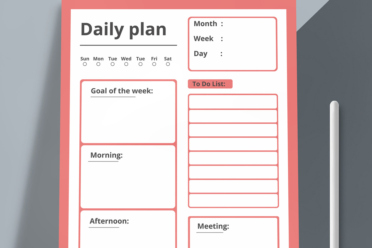 Daily & Weekly Planner Template #374420 - TemplateMonster